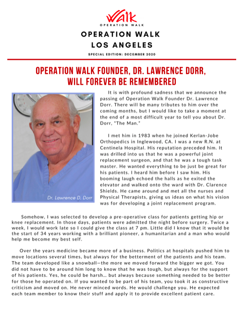 Newsletter - Operation Walk